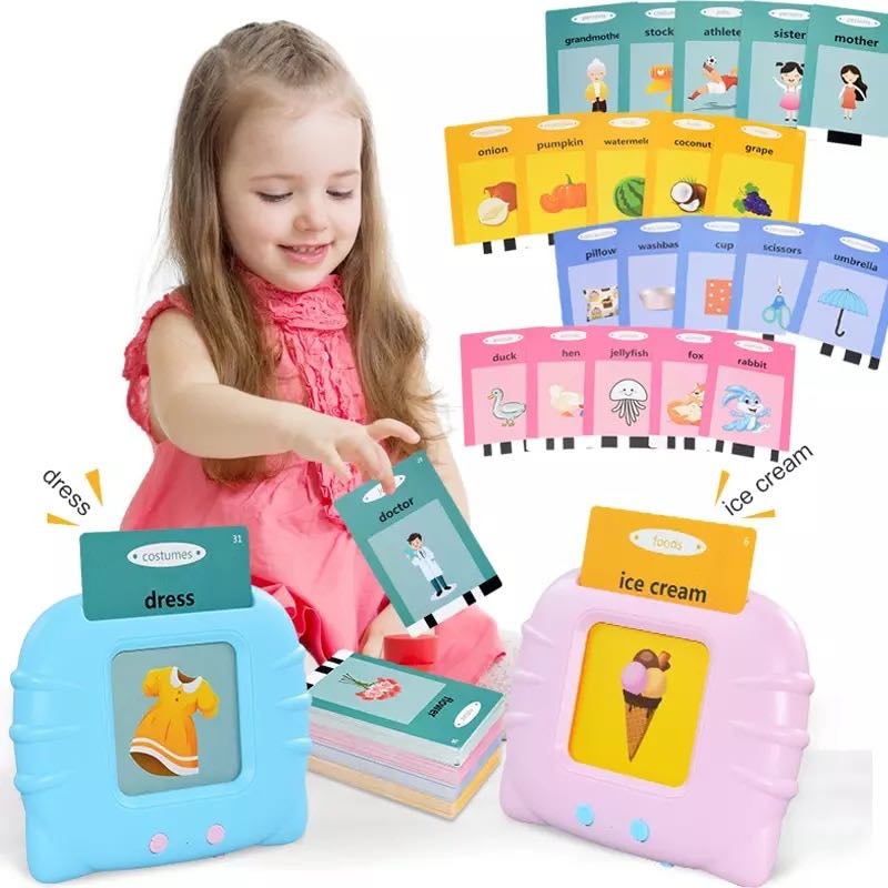 Montessori Flash Cards Reader Machine for Toddlers 2-6/Preschool ...