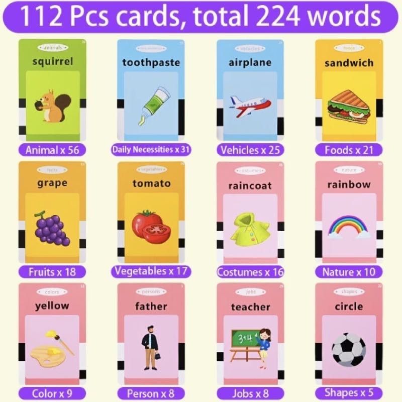 Montessori Flash Cards Reader Machine for Toddlers 2-6/Preschool ...