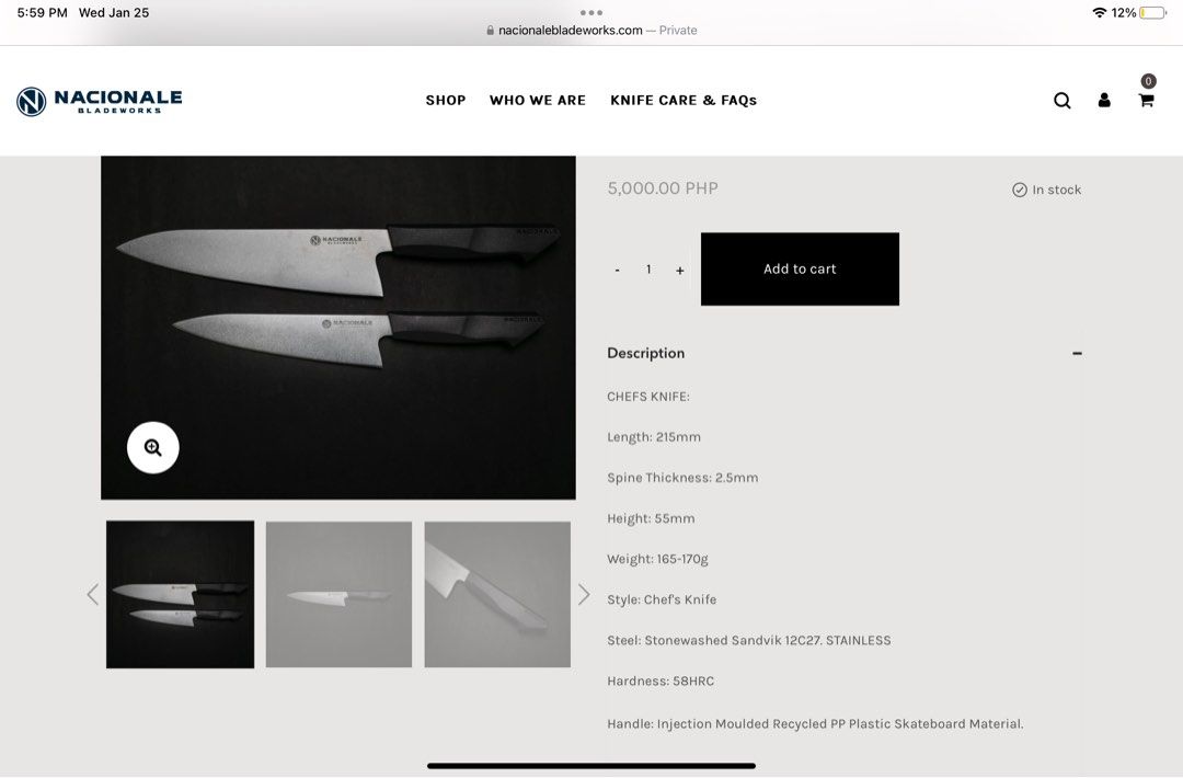 Nacionale bladeworks knife set, Furniture & Home Living, Kitchenware & Tableware, Knives ...