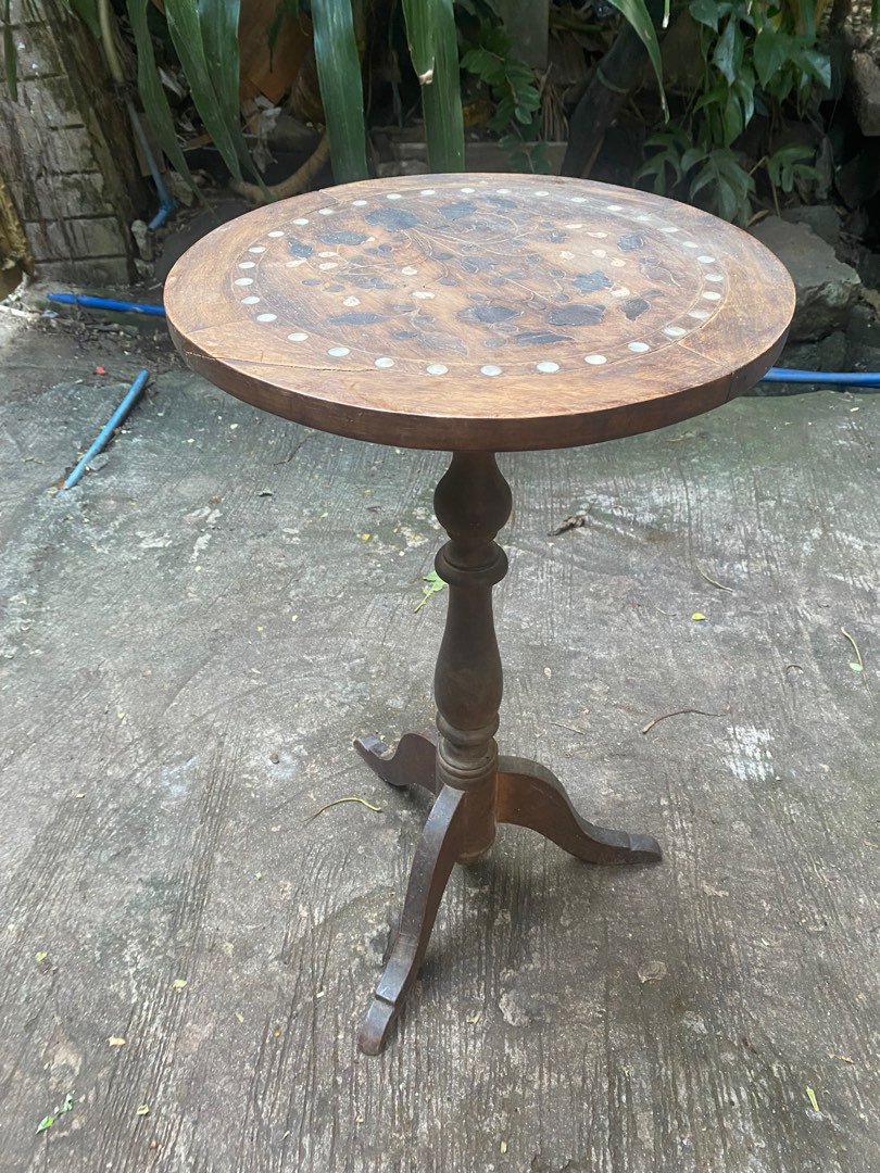 Narra Table with Kamagong Mother of pearl inlay, Furniture & Home ...