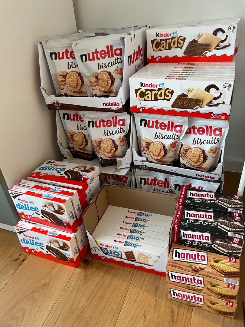 Nutella Biscuits, Kinder Cards, Kinder Duo, Kinder Delice, hanuta Limited and giotto chocolate ...
