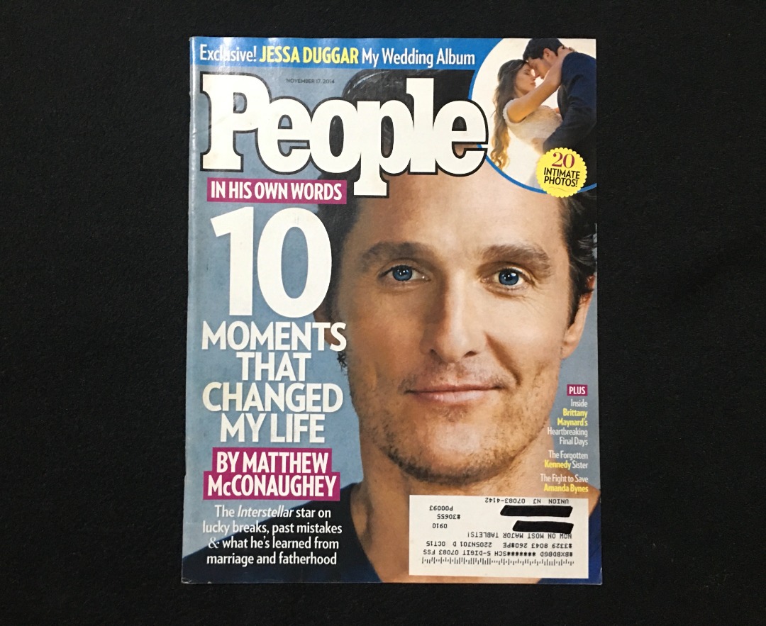 People Magazine Matthew McConaughey November 17 2014, Hobbies & Toys ...