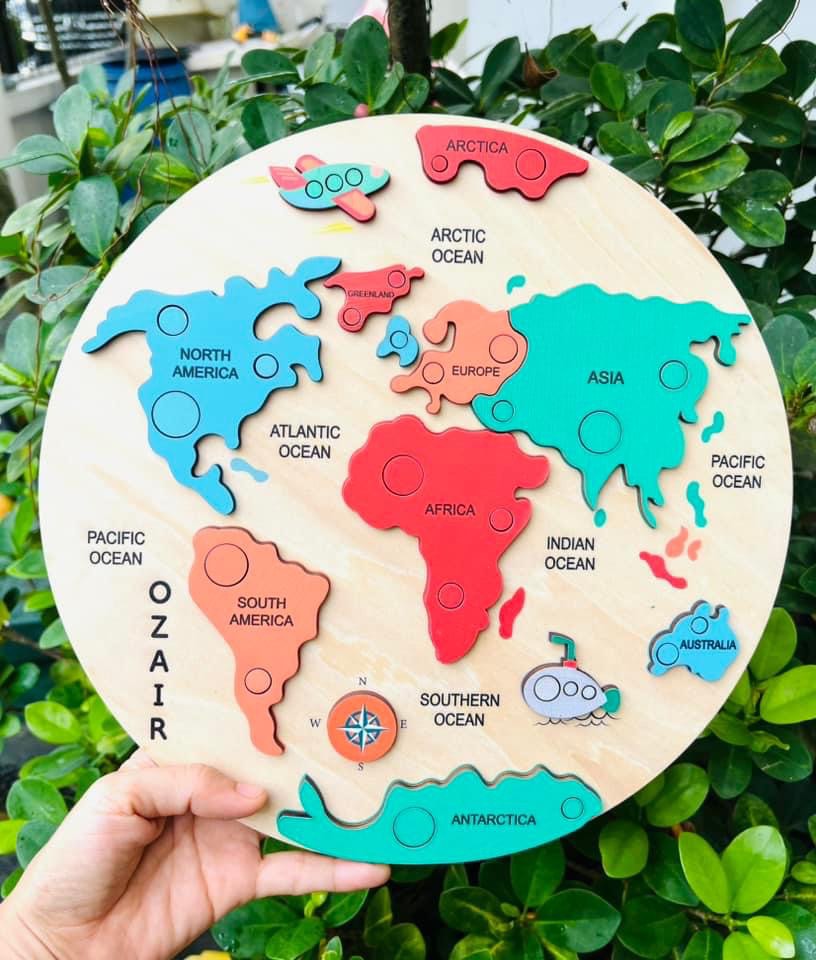 Personalised world map, Hobbies & Toys, Toys & Games on Carousell