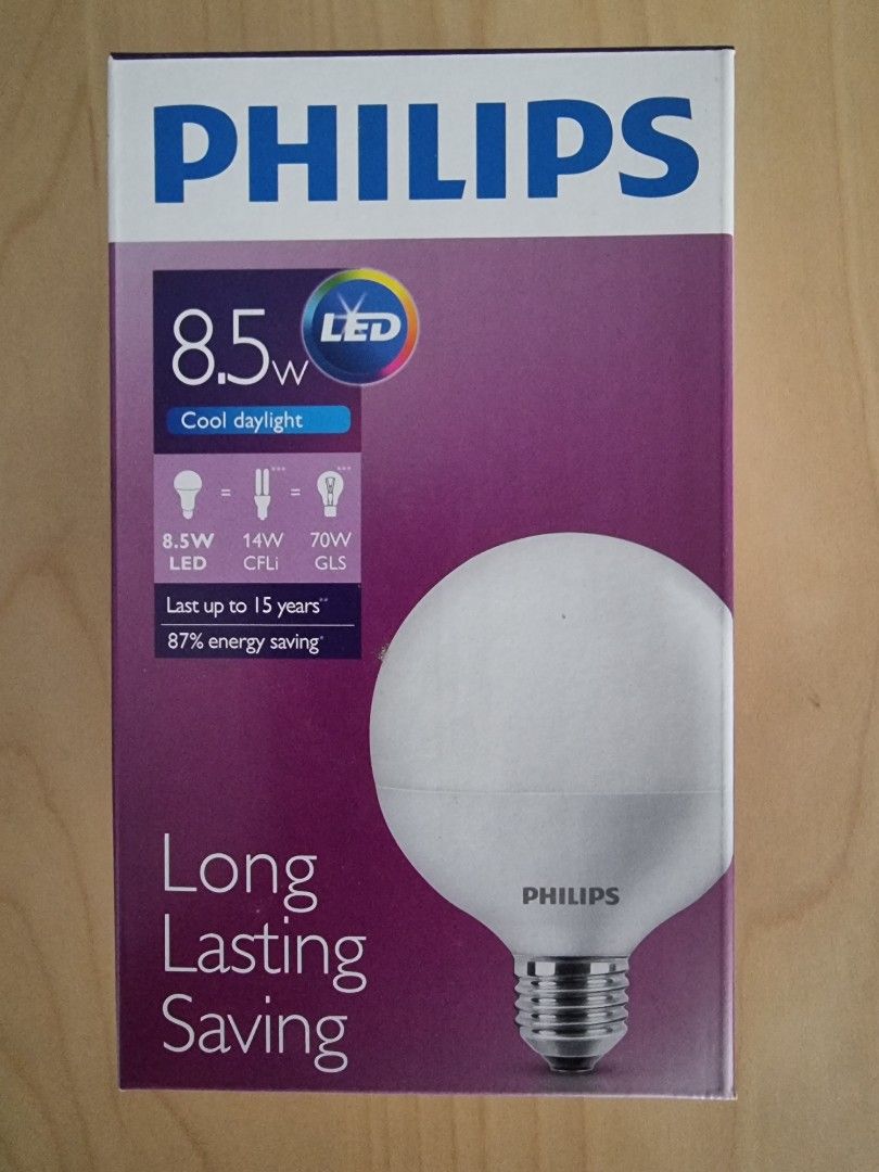 Philips Led Light Bulb 8.5W E27, Furniture & Home Living, Lighting ...