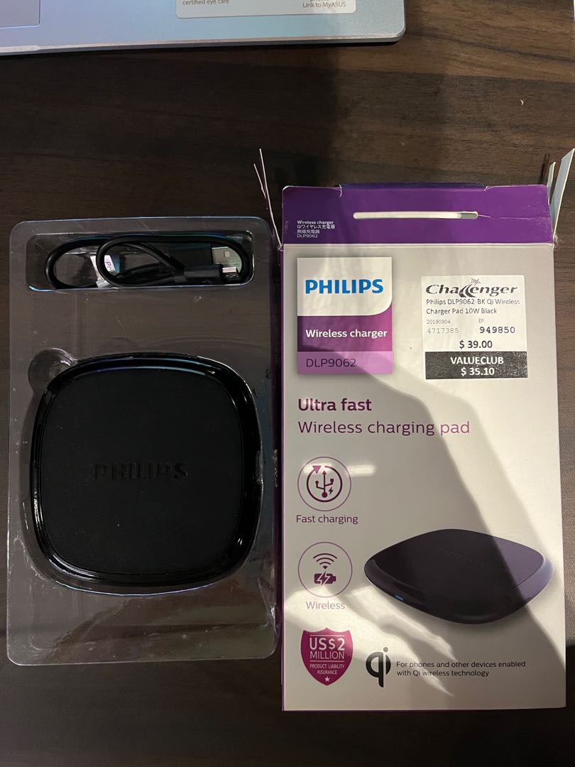 Philips ultra fast wireless charging pad DLP9062, Mobile Phones ...