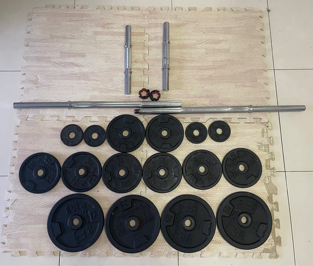 Plates, Bench Bar and Dumbbell Bar, Sports Equipment, Exercise ...