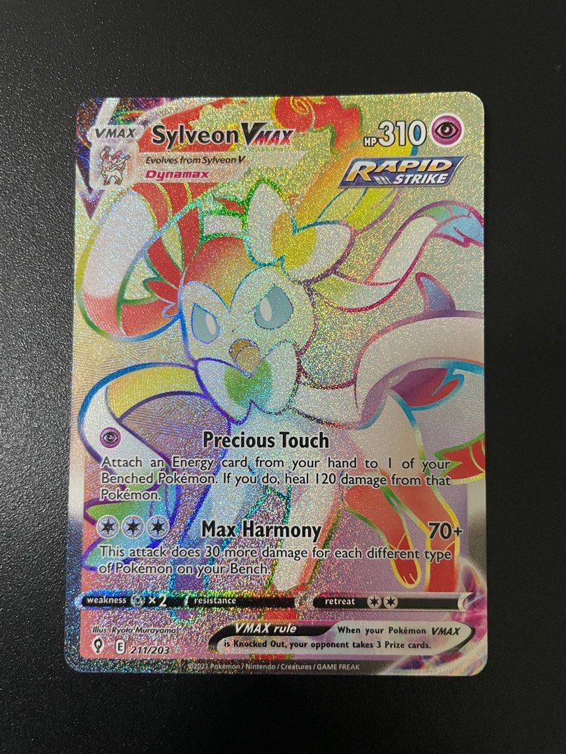 Pokemon TCG Sylveon VMAX - 211/203 - Hyper Rare Sword & Shield: Evolving Skies Pokemon card ...