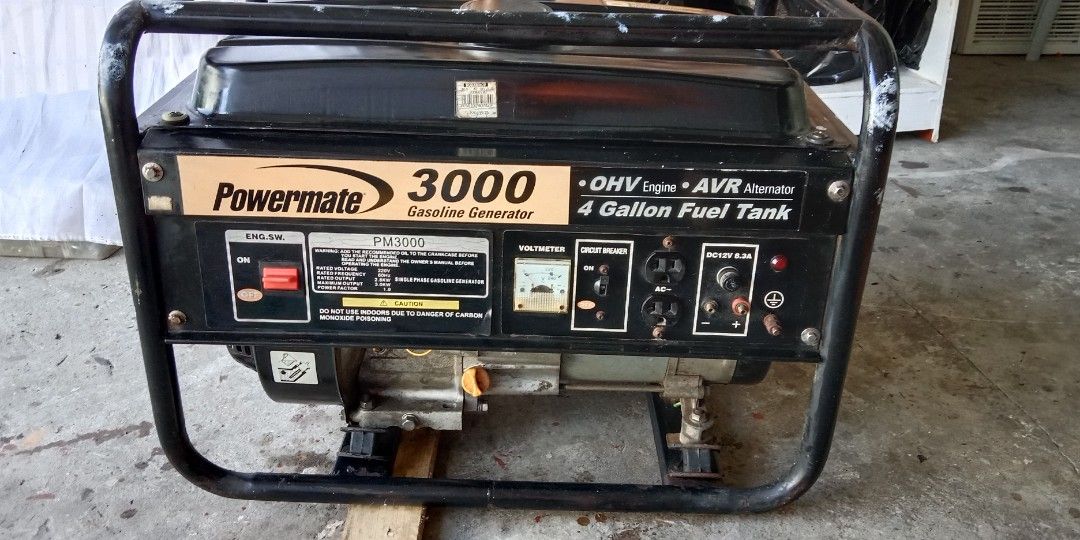 Powermate 3000 6.5hp 4 galon generator, Commercial & Industrial ...