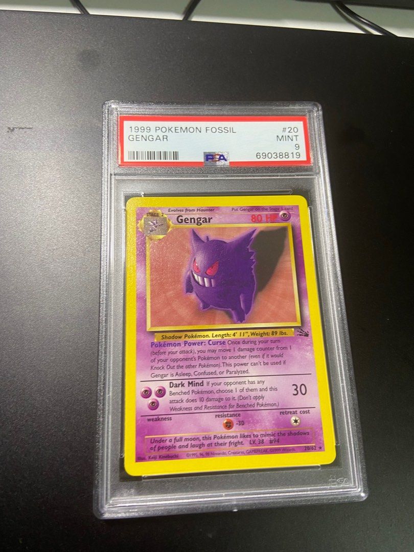 PSA 9 Gengar 20/62 Rare Fossil Set 1999 Pokémon Card, Hobbies & Toys, Toys & Games on Carousell