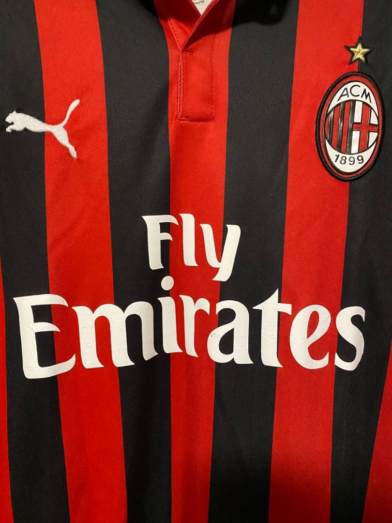 PUMA AC Milan Fly Emirates Jersey, Men's Fashion, Tops & Sets, Tshirts ...