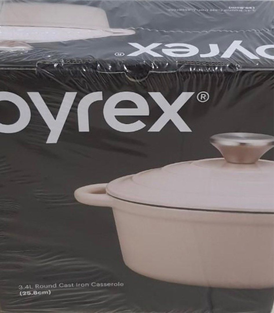 PYREX Cast iron pot 3.4 litre casserole , Furniture & Home Living ...