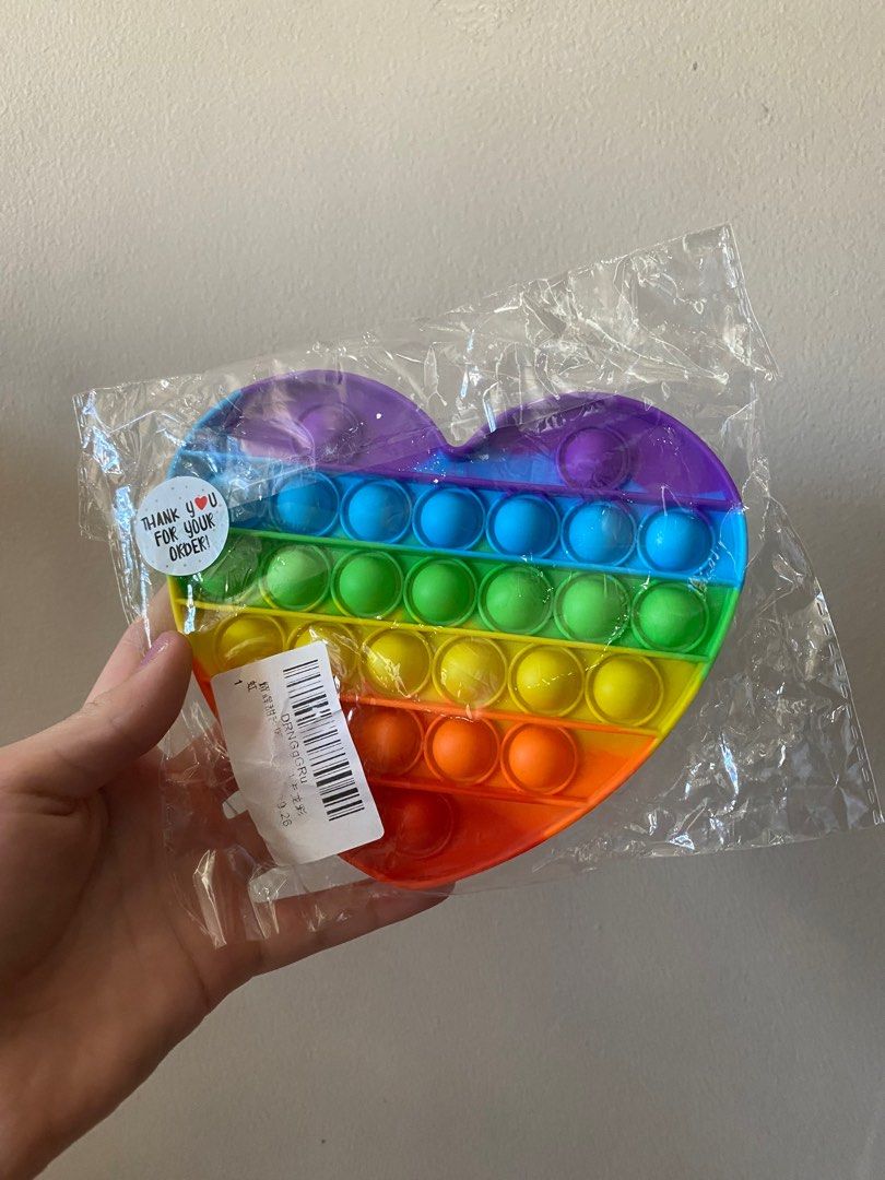 rainbow heart pop it, Hobbies & Toys, Toys & Games on Carousell