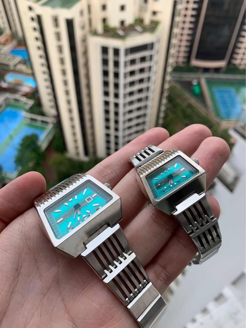 (Priced to move!) [Rare] NOS Alba vintage pair watch aqua dial, Luxury ...