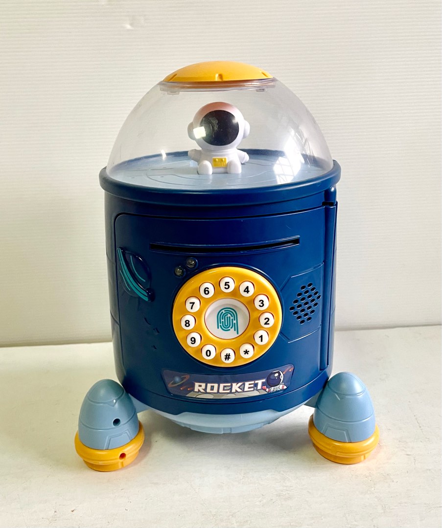 Rocket Electronic Piggy Bank Password Fingerprint Musical Songs Stories Blue Color, Hobbies ...