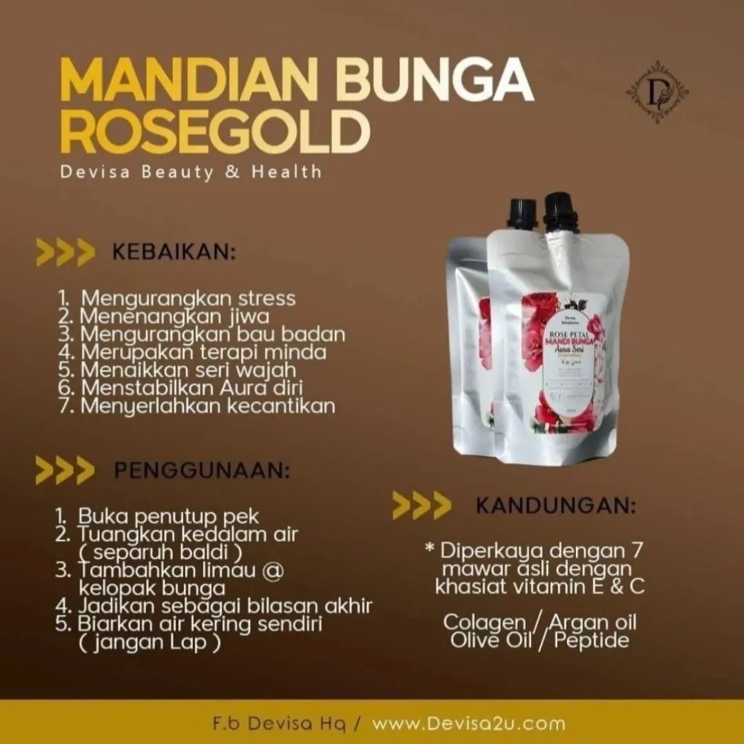 RoseGold Mandi Bunga Devisa SPA, Beauty & Personal Care, Bath & Body ...