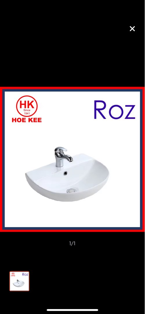 Roz (Hoe Kee) bathroom sink 450mm, Furniture & Home Living, Bathroom ...