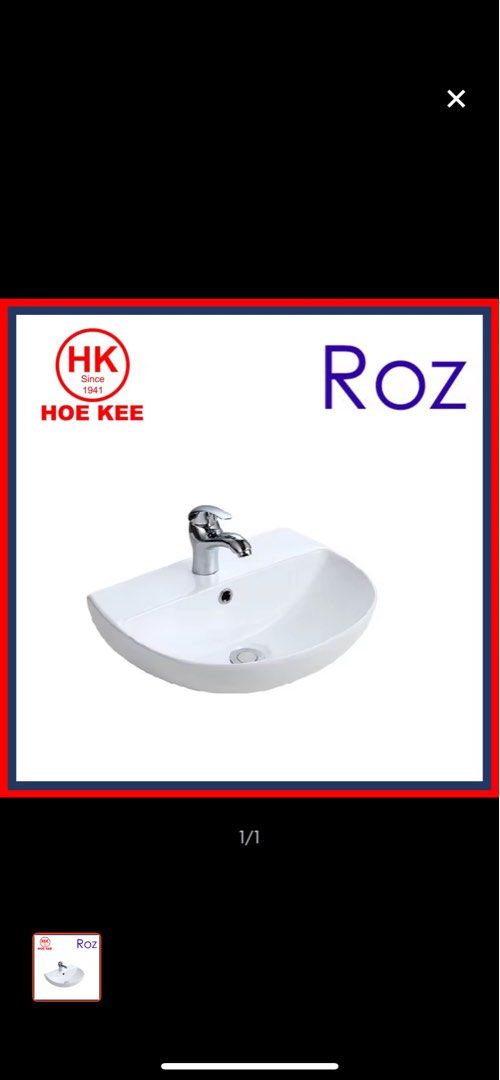 Roz (Hoe Kee) bathroom sink 450mm, Furniture & Home Living, Bathroom ...