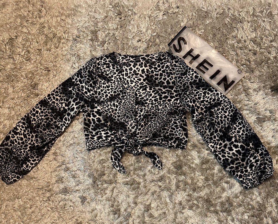 SHEIN animal print blouse, Women's Fashion, Tops, Blouses on Carousell