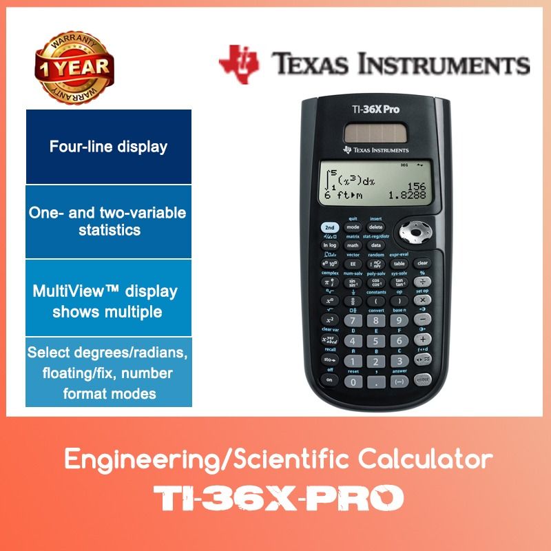 Texas Instruments TI-36X-PRO Engineering Scientific Calculator WITH 1 ...