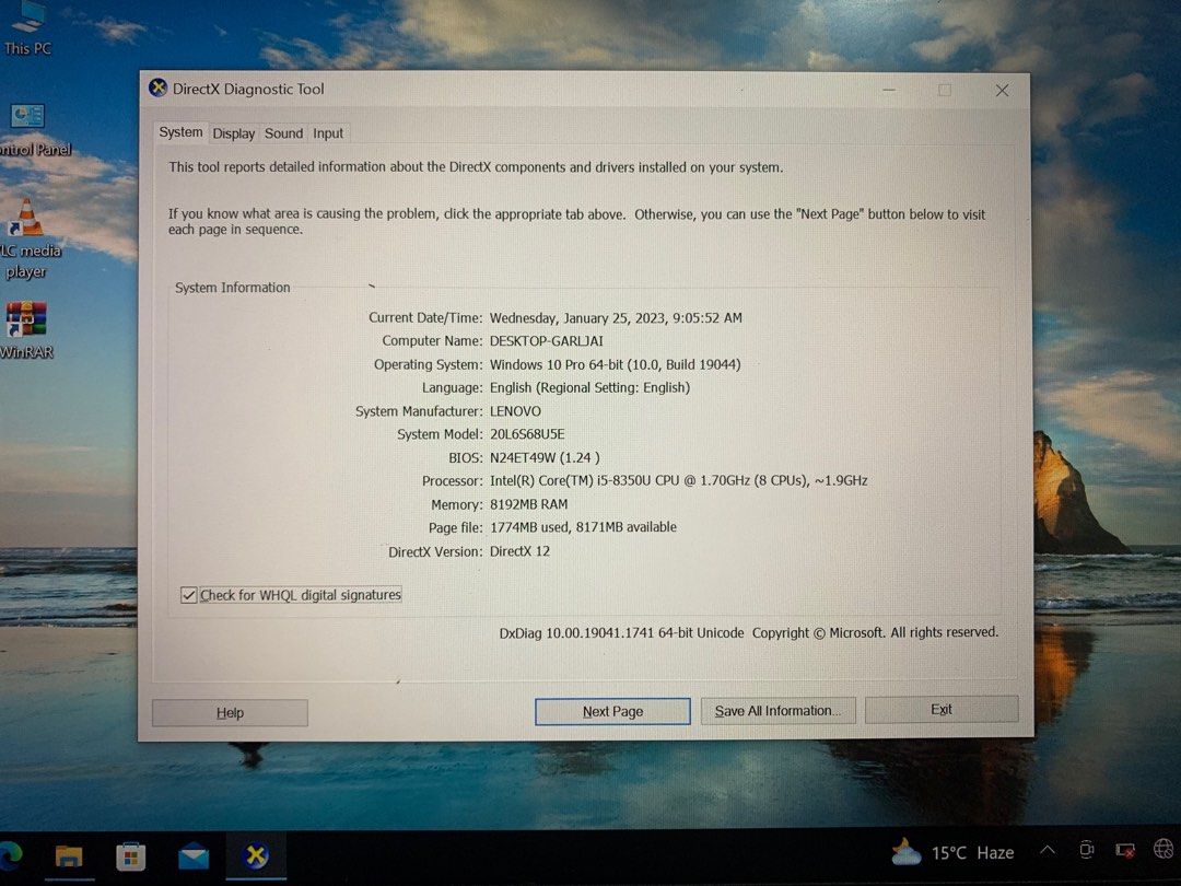 Thinkpad T480 intel core i5 Vpro 8TH Gen 8GB Ram 256ssd touch screen ...