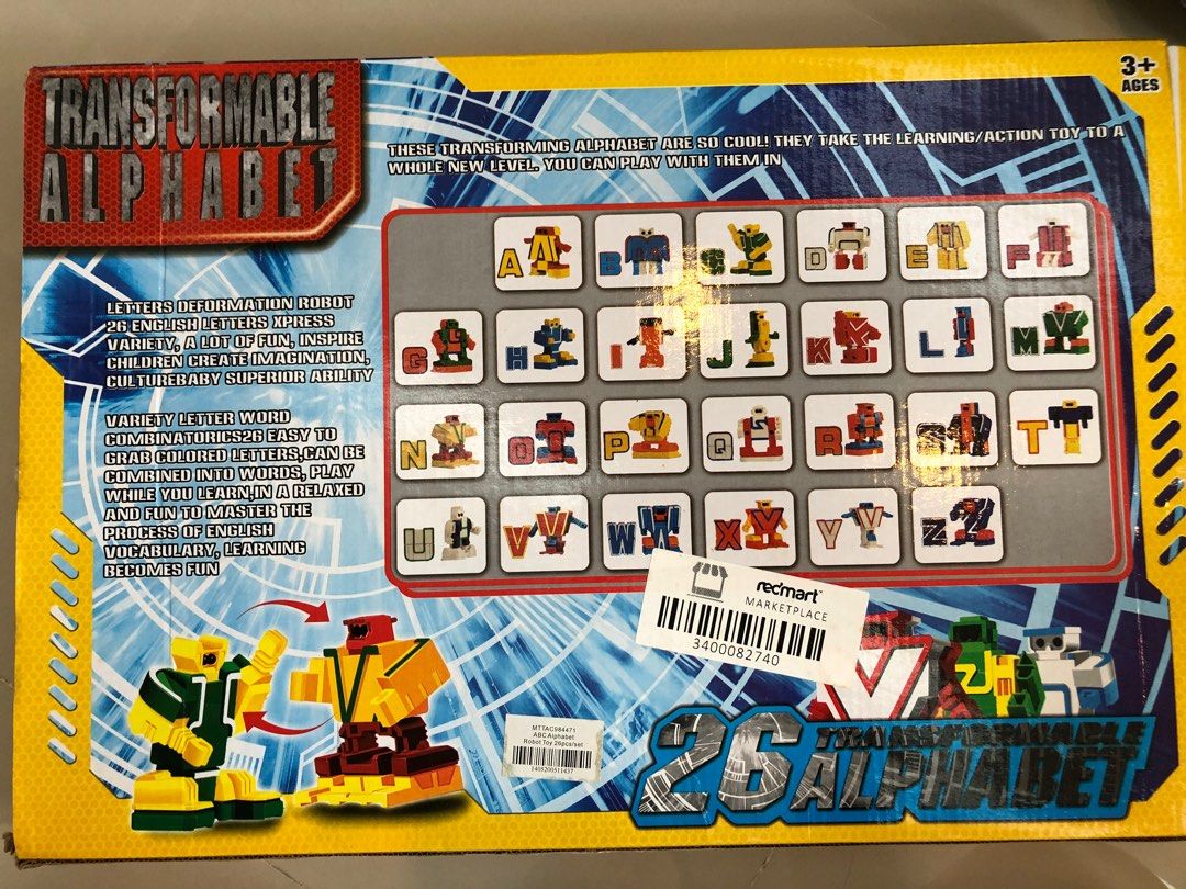 Transformable Alphabet Robots, Hobbies & Toys, Toys & Games on Carousell