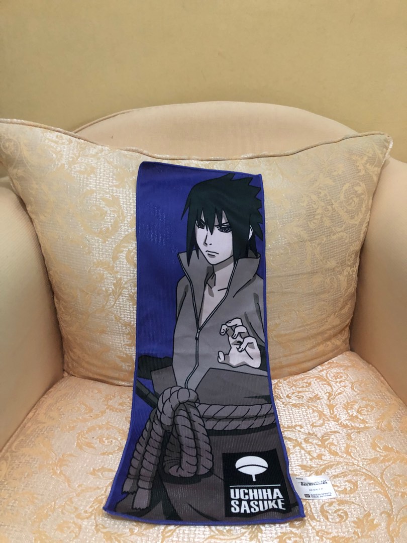UCHIHA SASUKE FROM NARUTO SHIPPUDEN BANDAI FACE TOWEL / HANDKERCHIEF ...