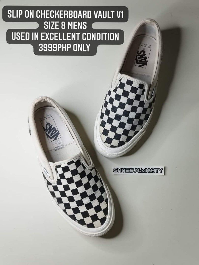 VANS SLIP ON CHECKERBOARD VAULT V1, Men's Fashion, Footwear, Sneakers ...