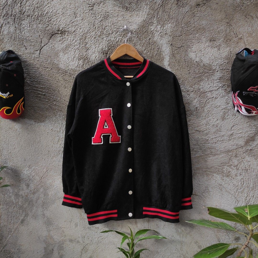 Varsity jacket red and black, Men's Fashion, Coats, Jackets and ...