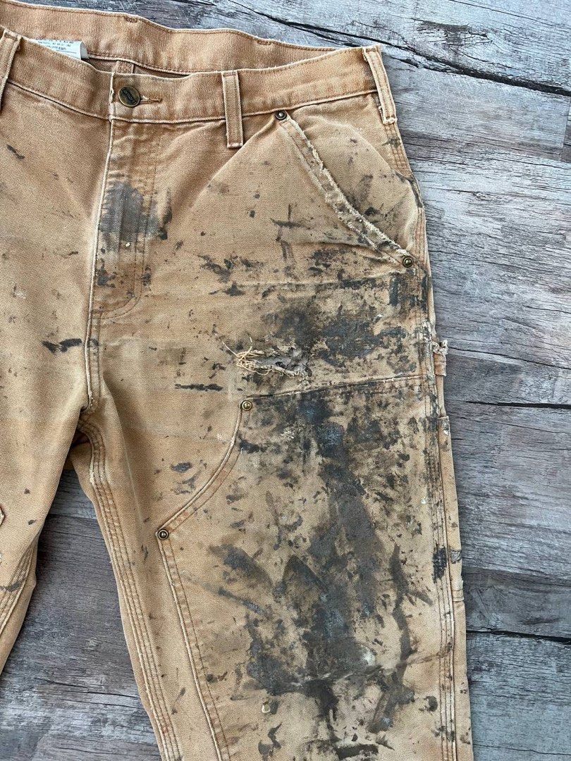 Vintage 2000s Oil Slick Carhartt Double Knee Pants, Men's Fashion ...