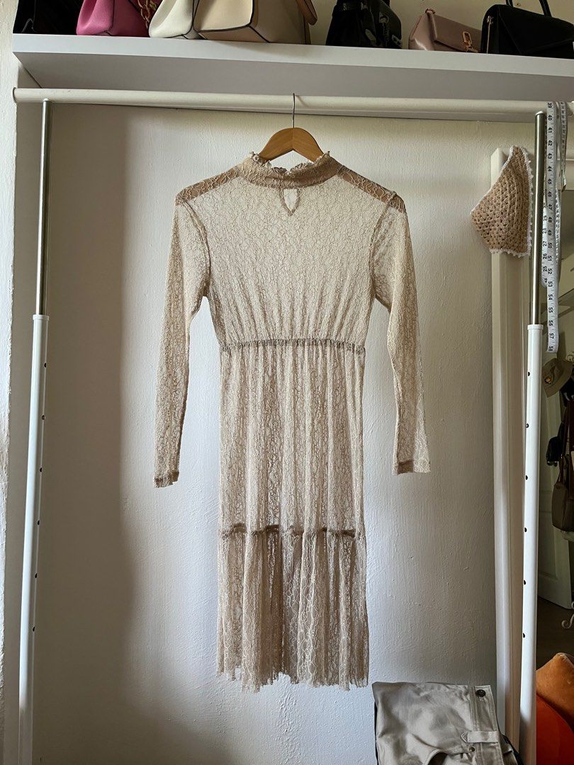 vintage mesh translucent dress overlay, Women's Fashion, Dresses & Sets ...