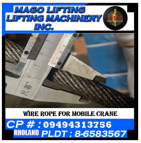Wire Rope for Mobile Crane, Commercial & Industrial, Construction Tools ...