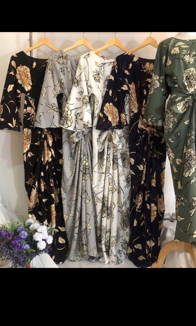 Wrap Dress for hari raya, Women's Fashion, Dresses & Sets, Traditional ...