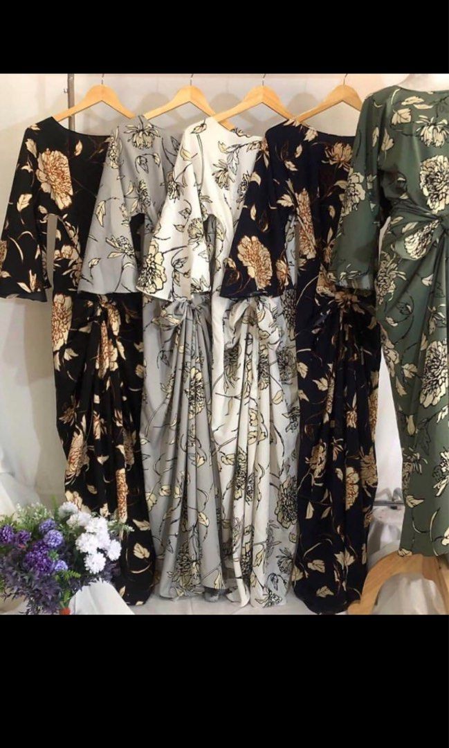 Wrap Dress for hari raya, Women's Fashion, Dresses & Sets, Traditional ...