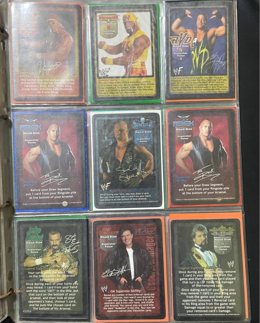 WWE Raw Deal Face Cards, The Rock, Stone Cold, Batista, Evolution ...