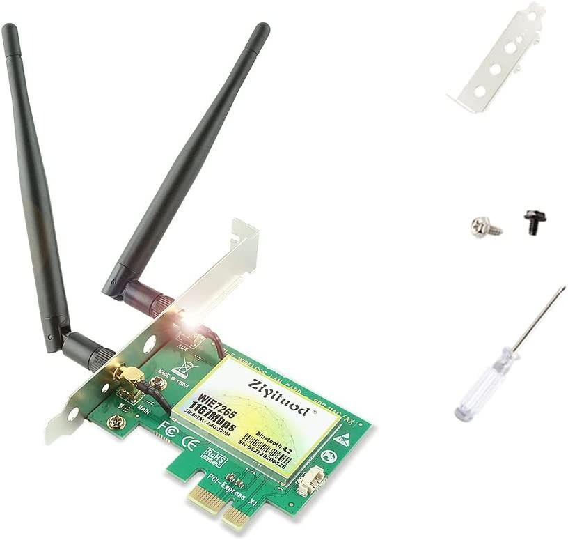 Ziyituod WiFi Card, Wireless AC 1200Mbps with Bluetooth 4.0 Adapter ...