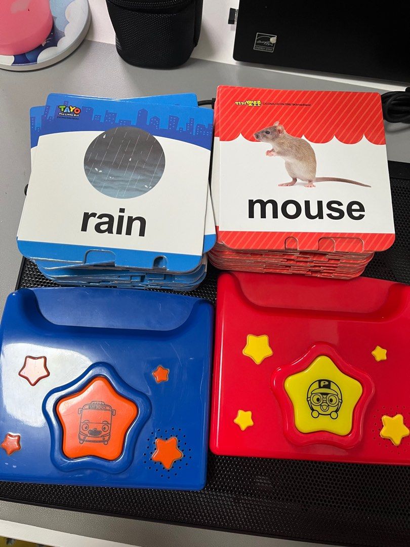 2 set of Pororo and tayo bus sound cards in English, Babies & Kids ...