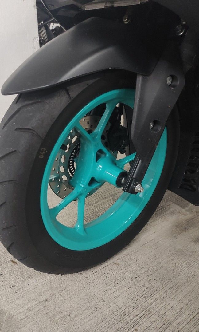 Aerox rim and tyres, Motorcycles, Motorcycle Accessories on Carousell
