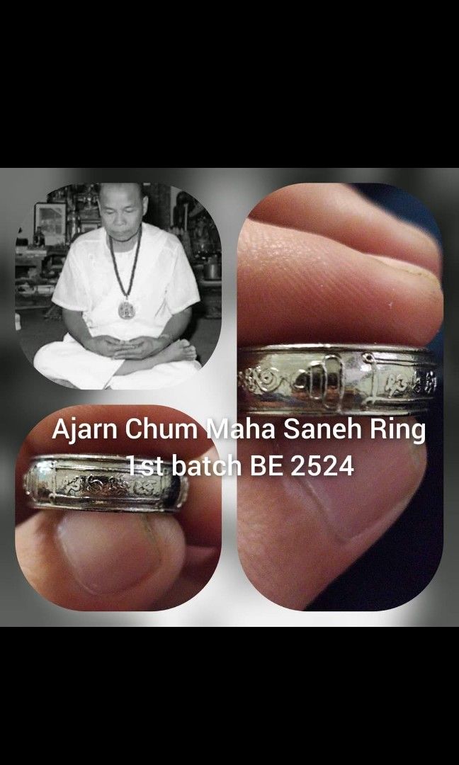 Ajarn Tongtao Wat Kao Or 2534with below embed alot of old Amulets.and Ajarn Chum and his Frame ...