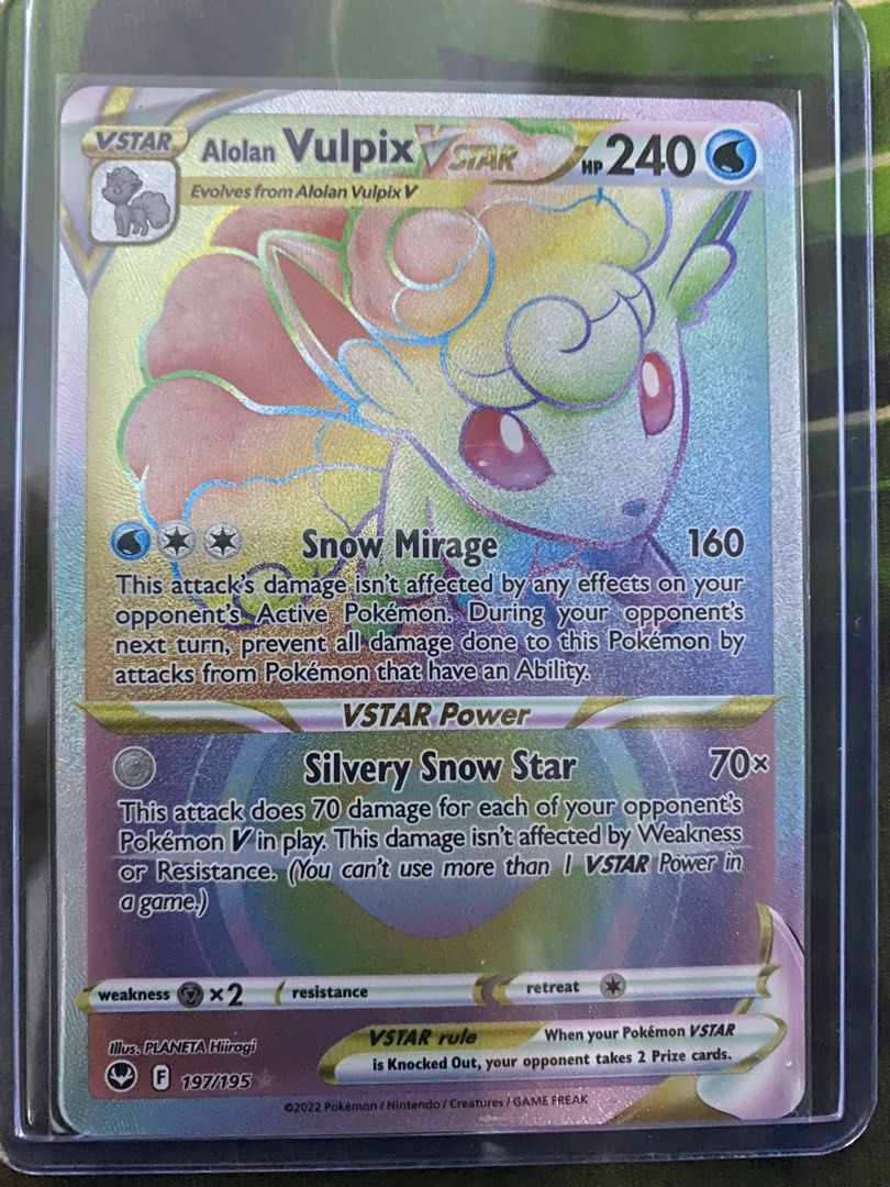 Alolan Vulpix Vstar ( Rainbow Secret Rare ), Hobbies & Toys, Toys ...