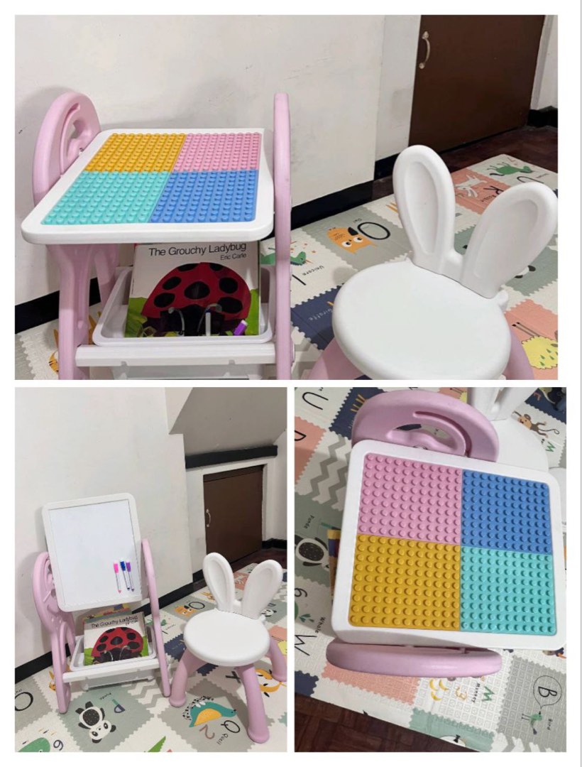 Amaris whiteboard with lego blocks table and chair, Babies & Kids, Baby ...