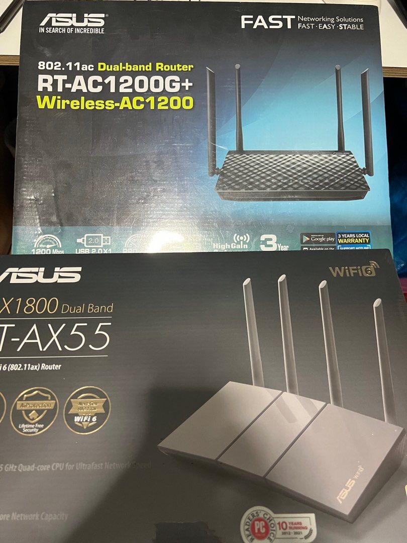 Asus RT-AX55 router + free Asus router, Computers & Tech, Parts ...