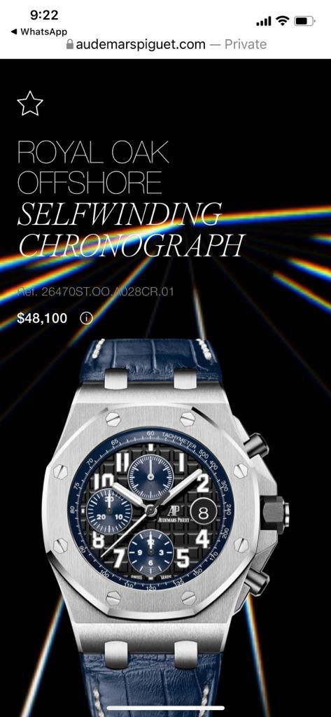 Audemars Piguet Royal Oak Offshore aka Batman, Luxury, Watches on Carousell