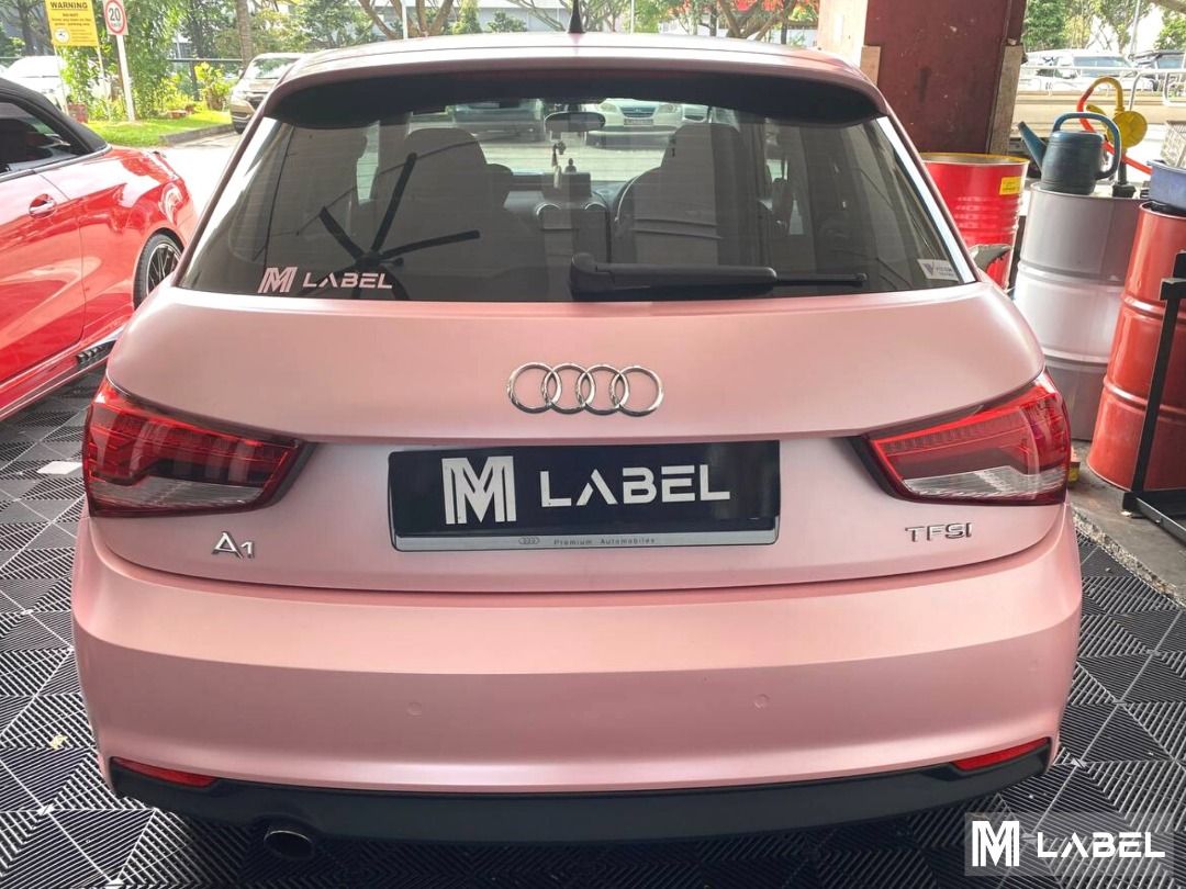Audi A1 Full Vinyl Wrap - Satin Metallic Sakura Pink, Car Accessories ...