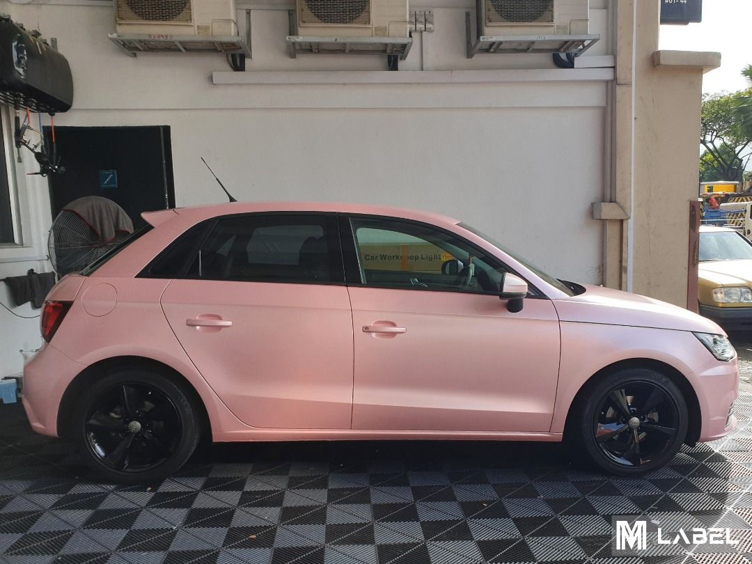 Audi A1 Full Vinyl Wrap - Satin Metallic Sakura Pink, Car Accessories ...