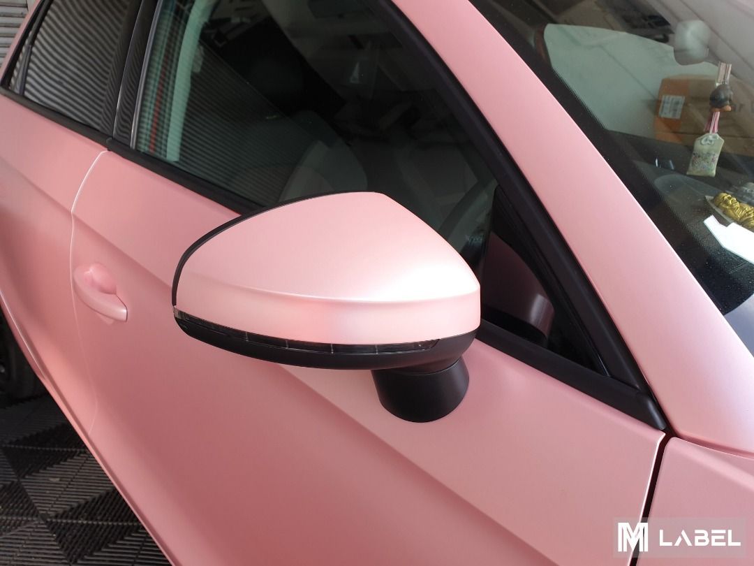 Audi A1 Full Vinyl Wrap - Satin Metallic Sakura Pink, Car Accessories ...