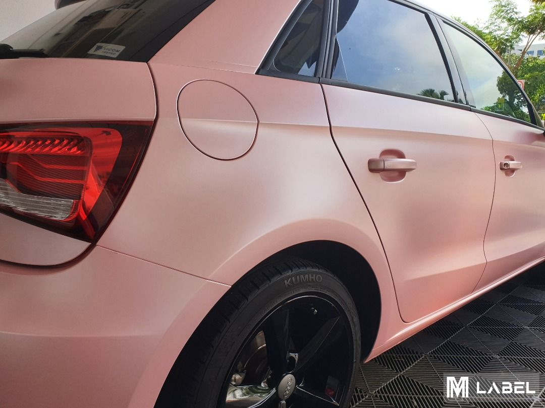 Audi A1 Full Vinyl Wrap - Satin Metallic Sakura Pink, Car Accessories ...