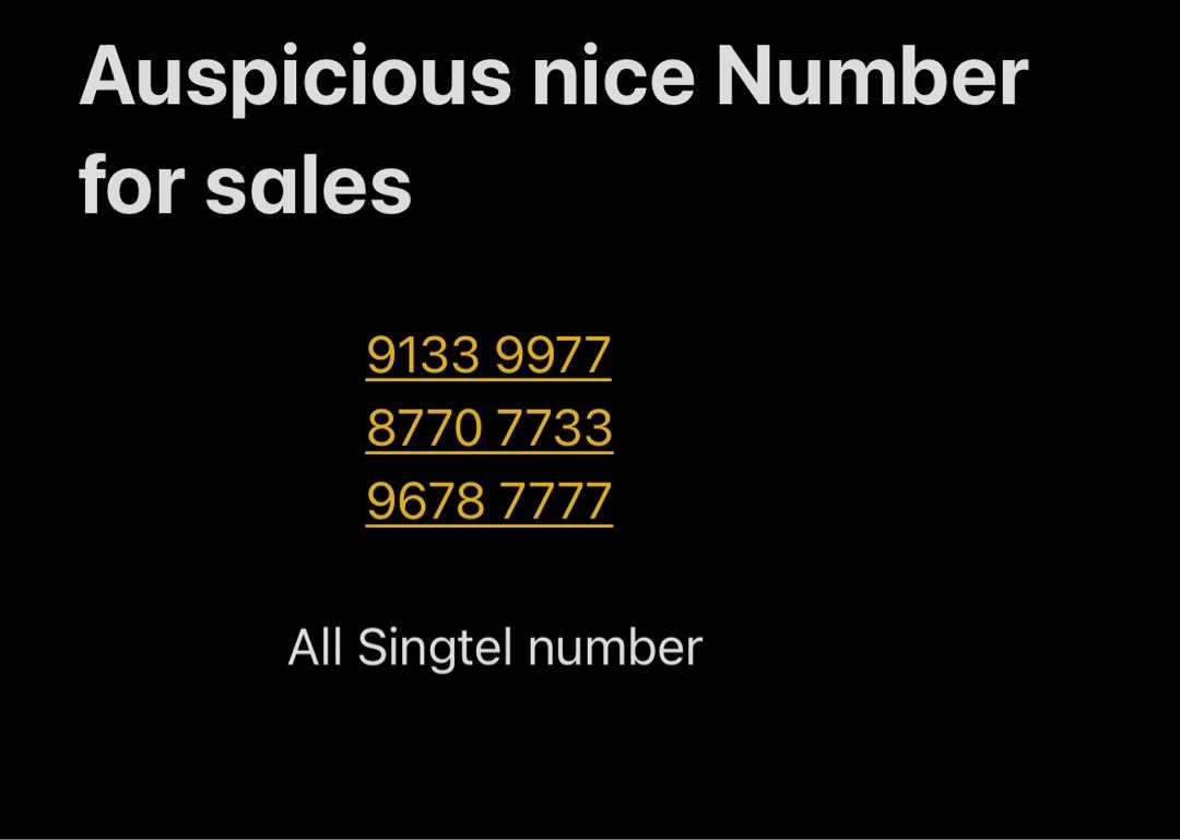 Auspicious Nice Mobile Number for Sales, Everything Else on Carousell