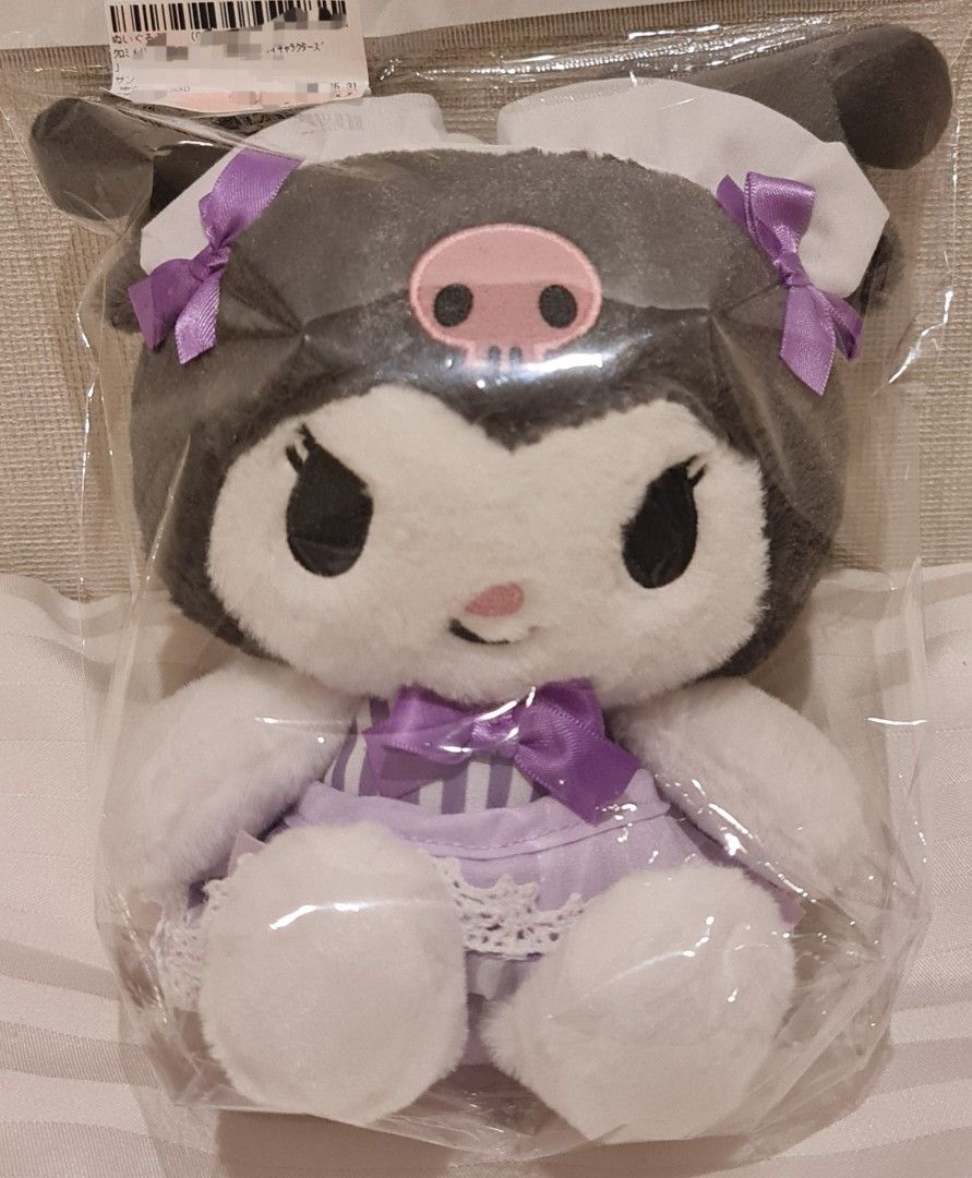 Authentic Original Sanrio Kuromi Plush Soft Toy Baby Raccoon Rattle ...