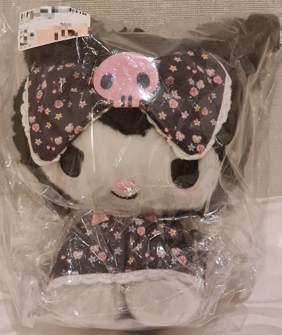 Authentic Original Sanrio Kuromi Plush Soft Toy Baby Raccoon Rattle ...