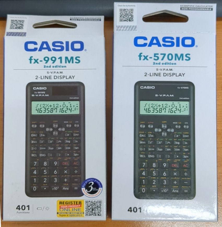 Brand New Casio fx-991MS, fx-570MS 401 Functions Scientific Calculator ...